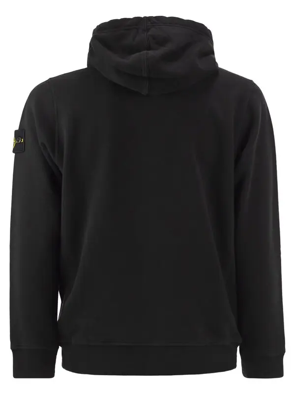 Stone Island Regular Fit Hooded Sweatshirt - Black