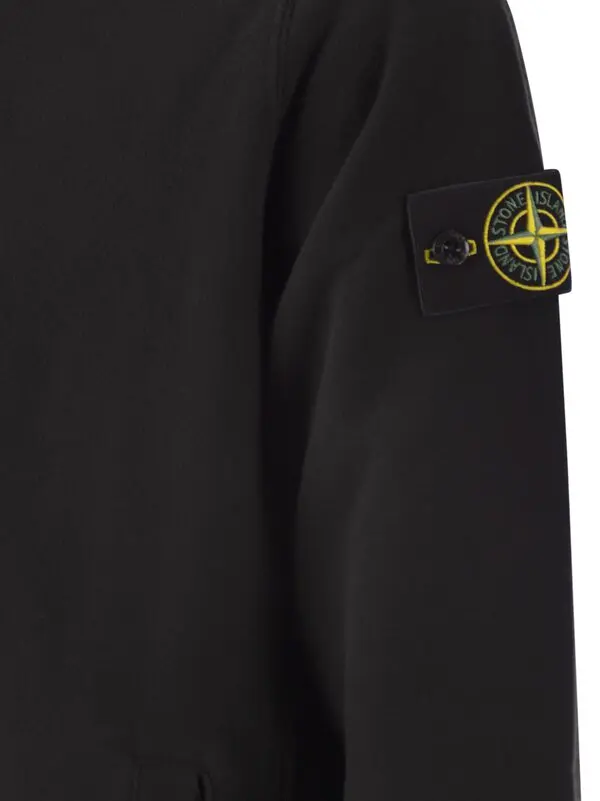 Stone Island Regular Fit Hooded Sweatshirt - Black