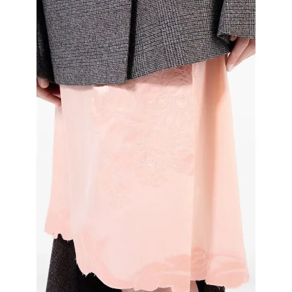 Prada Silk A-line Skirt With Embroidered Motif