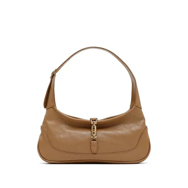 Gucci Calf Leather Monogram Shoulder Bag - Cream