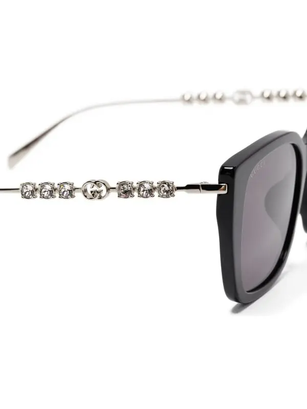 Gucci Black Rectangle Frame Sunglasses