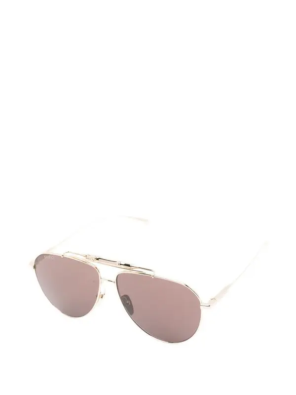 Gucci Gold-tone Aviator Sunglasses With Bamboo Detail - Multicolor