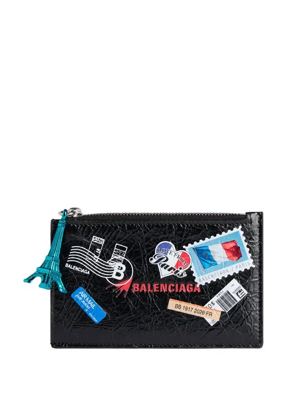 Balenciaga Cash Large Long Coin And Card Holder - Black
