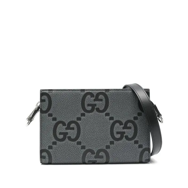 Gucci Gg Monogram Messenger Bag - Gray
