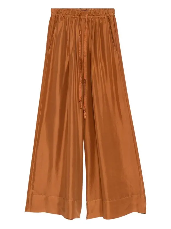 FORTE_FORTE Silk Drawstring Wide-leg Trousers - Multicolor