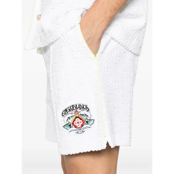 Casablanca Monogram Jacquard Bermuda Shorts - White