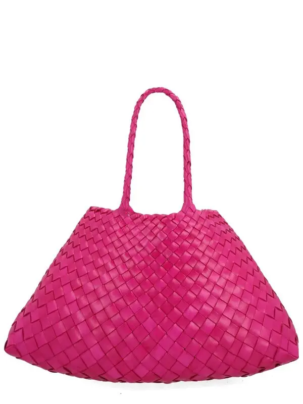 Dragon Diffusion Borsa Santa Croce Small Woven Leather Tote - Pink