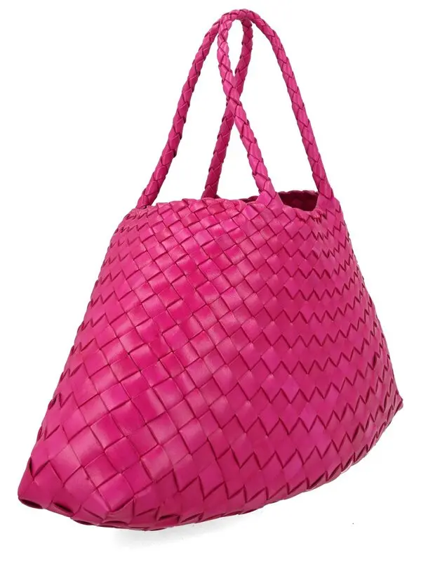 Dragon Diffusion Borsa Santa Croce Small Woven Leather Tote - Pink