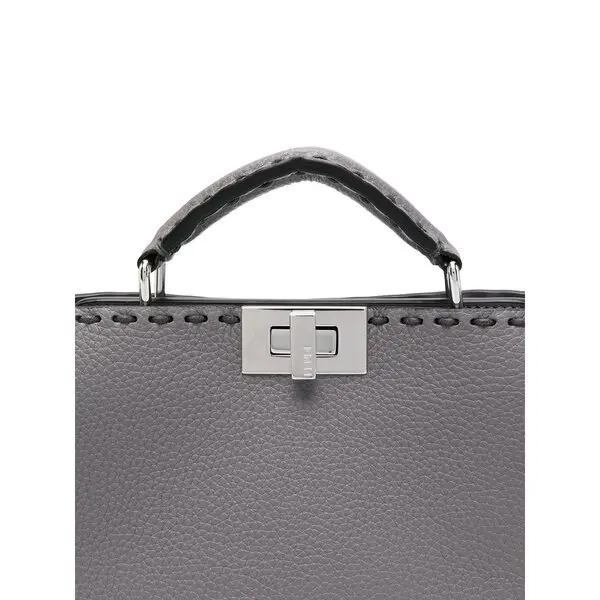 Fendi Grey Calf Leather Shoulder Bag