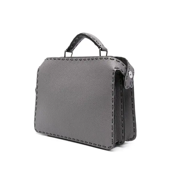 Fendi Grey Calf Leather Shoulder Bag