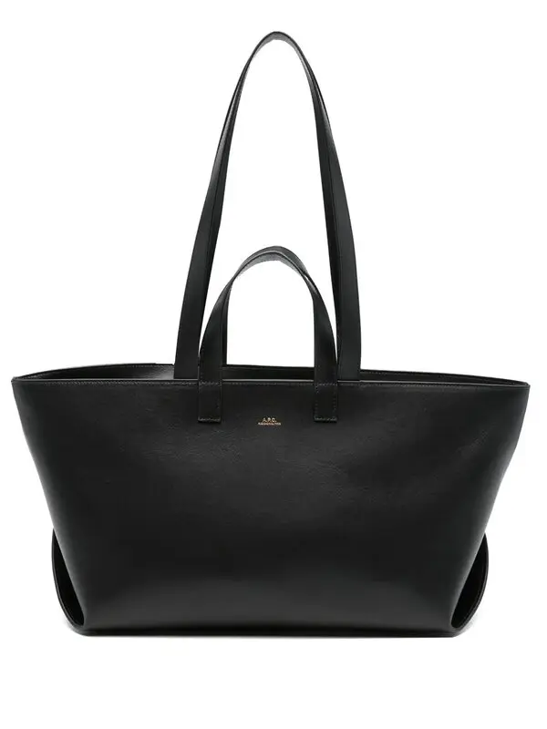 A.p.c. Le Drummer Leather Tote Bag - Black