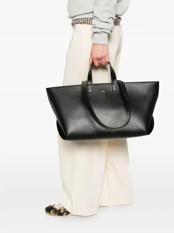 A.p.c. Le Drummer Leather Tote Bag - Black