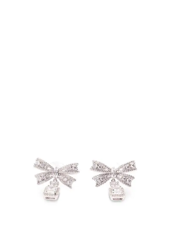 SELF-PORTRAIT Bow Crystal Drop Earrings - Multicolor