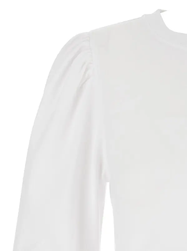 Isabel Marant Étoile Mylda Crew Neck Dress With Pleated Details In Cotton - White