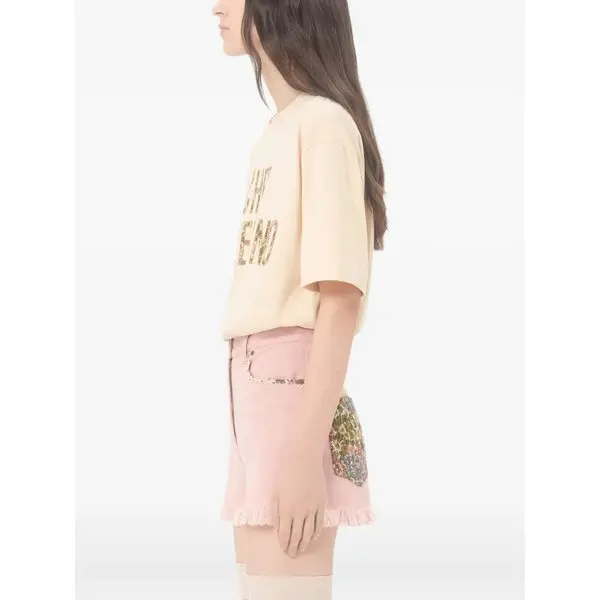 Valentino Garavani Short Sleeve Floral Print T-shirt - Cream