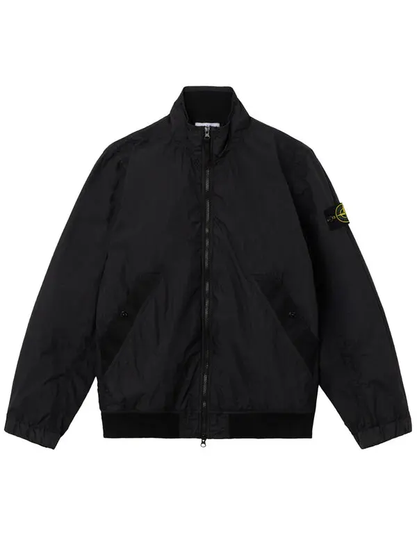 Stone Island Zip Up Bomber Jacket - Black