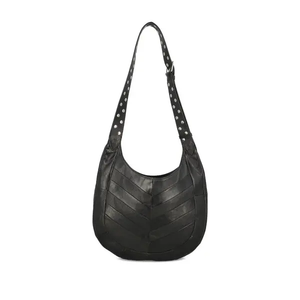 Valentino Garavani Leather Shoulder Bag With Stud Embellishments - Black