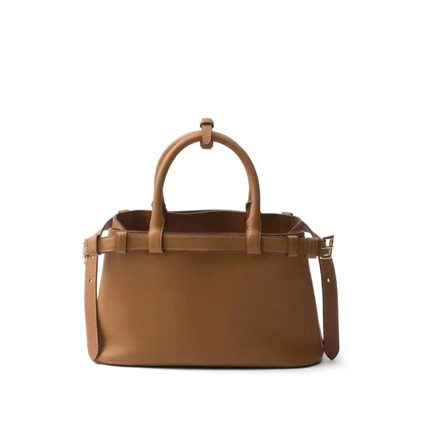 Prada Calf Leather Tote Bag - Brown