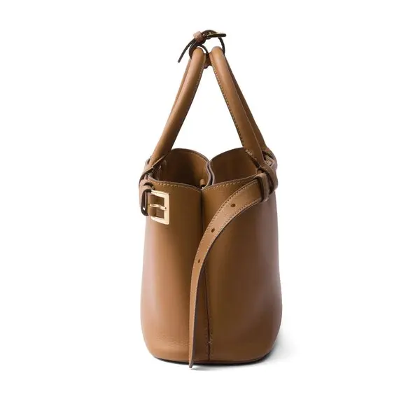 Prada Calf Leather Tote Bag - Brown