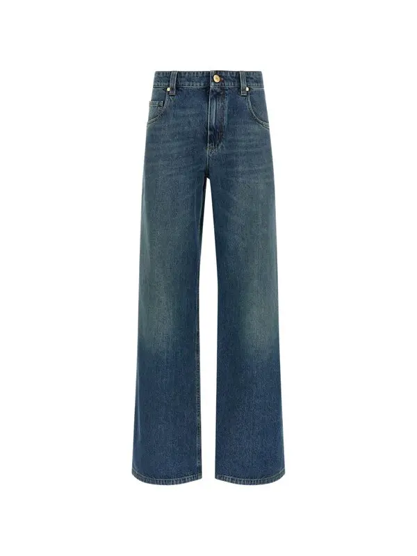 Brunello Cucinelli Denim Cotton Jeans With Monili Chain Detail