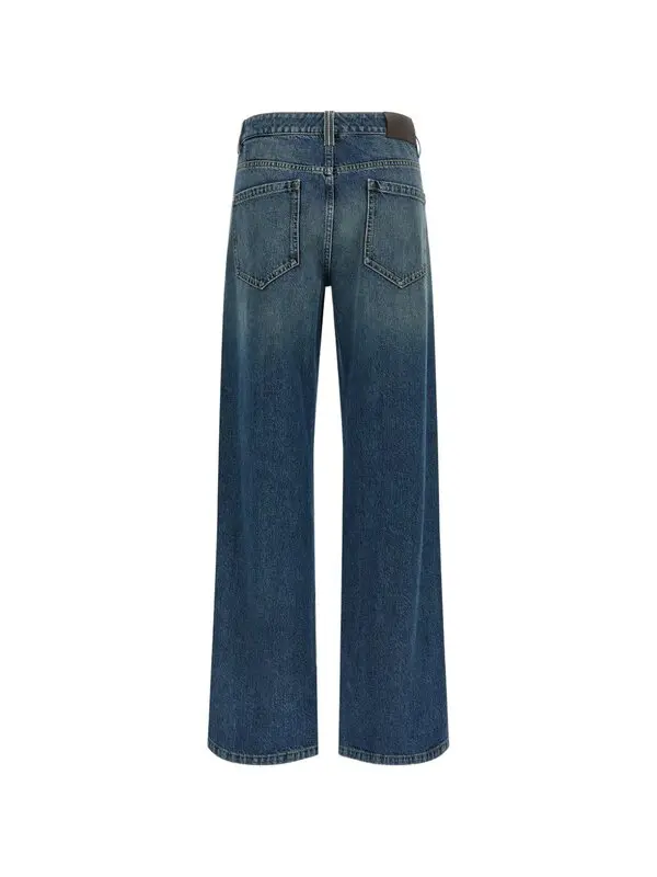 Brunello Cucinelli Denim Cotton Jeans With Monili Chain Detail