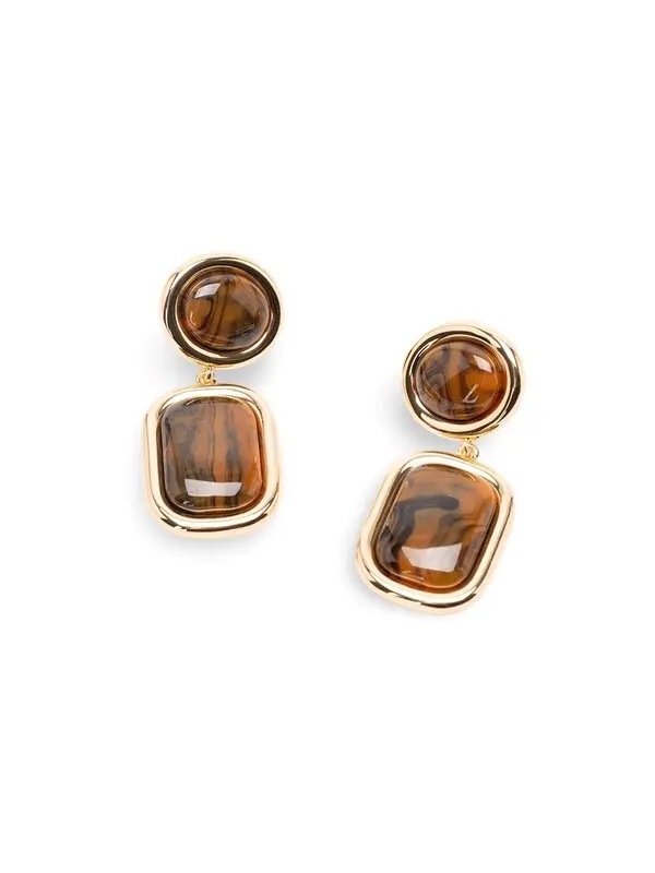 SELF-PORTRAIT Enamel Gold Tiered Earrings - Multicolor
