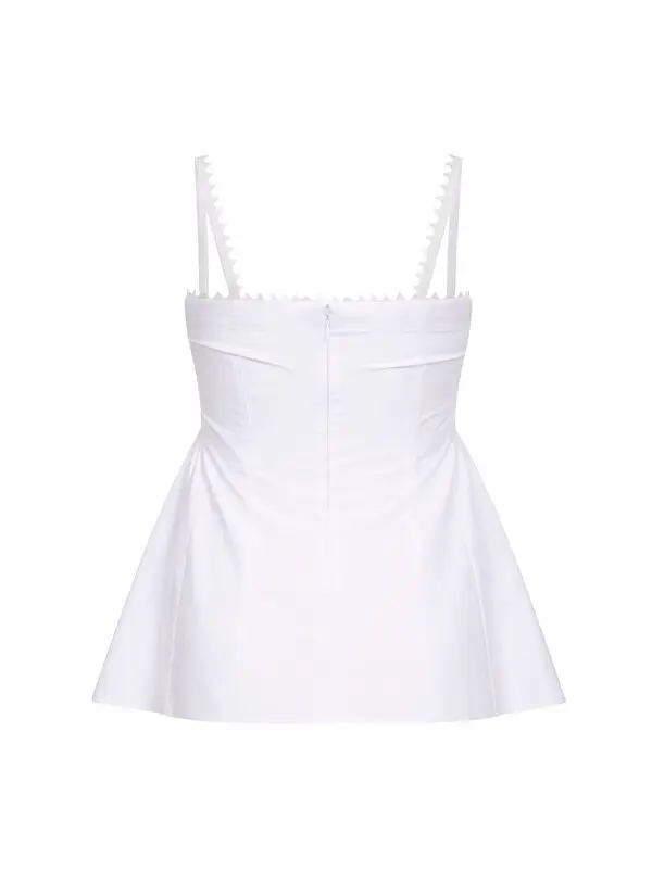 Jacquemus White The Traversin Peplum Camisole Top - Multicolor