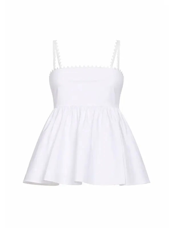 Jacquemus White The Traversin Peplum Camisole Top - Multicolor