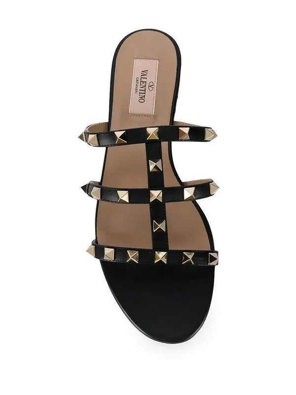 Valentino Garavani Rockstud Leather Flat Sandals - Multicolor