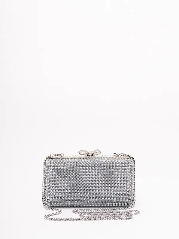 SELF-PORTRAIT Crystal Chainmail Clutch Bag - Multicolor