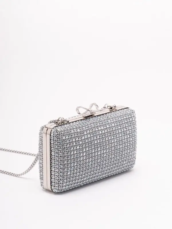 SELF-PORTRAIT Crystal Chainmail Clutch Bag - Multicolor