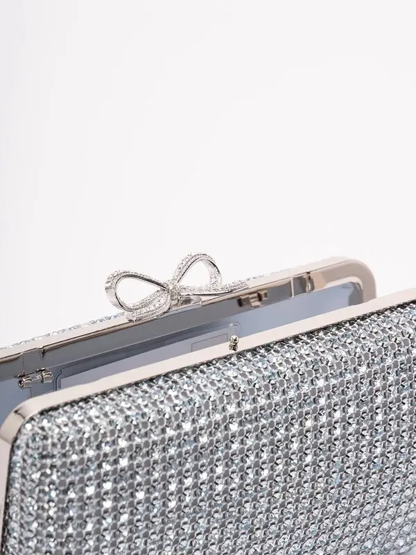 SELF-PORTRAIT Crystal Chainmail Clutch Bag - Multicolor