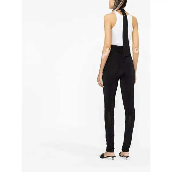 Attico High-waisted Skinny Cut Trousers With Chain Detail