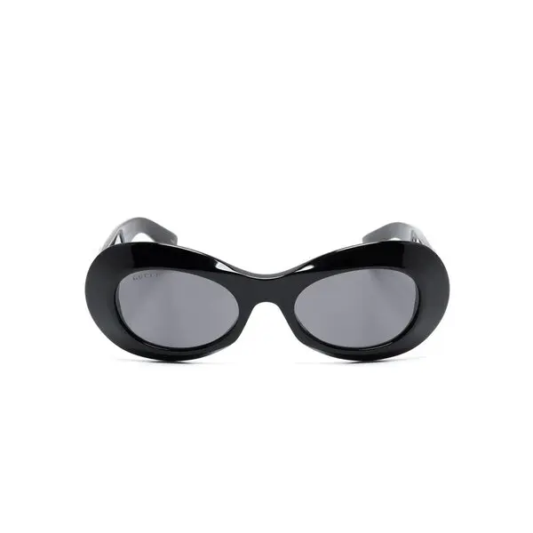 Gucci Acetate Oval Frame Sunglasses - Black
