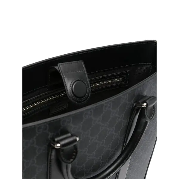Gucci Gg Supreme Canvas Tote Bag - Black