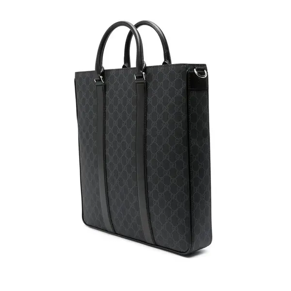 Gucci Gg Supreme Canvas Tote Bag - Black