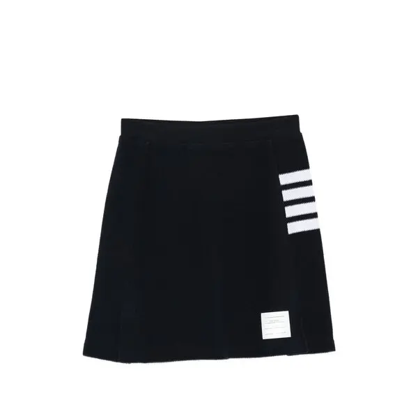 Thom Browne A-line Mini Skirt With Signature 4-bar Detail - Blue