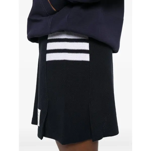 Thom Browne A-line Mini Skirt With Signature 4-bar Detail