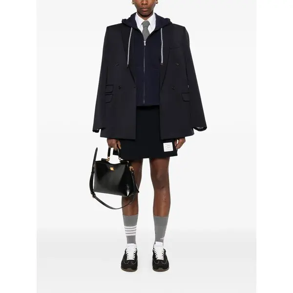 Thom Browne A-line Mini Skirt With Signature 4-bar Detail