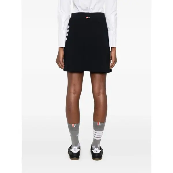 Thom Browne A-line Mini Skirt With Signature 4-bar Detail