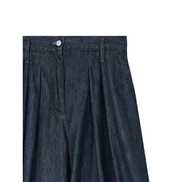 Dries Van Noten Wide Leg Pleated Silk & Nylon Trousers