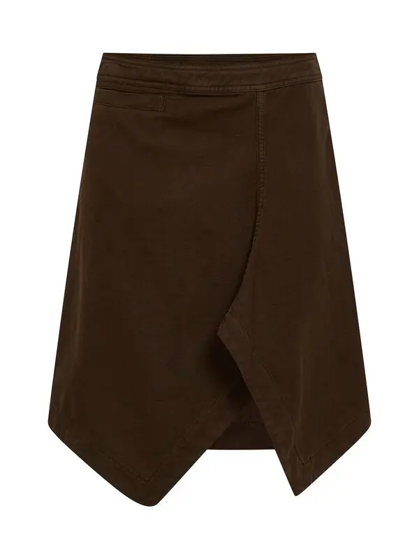 LEMAIRE Cocoa Denim Asymmetrical Skirt - Multicolor