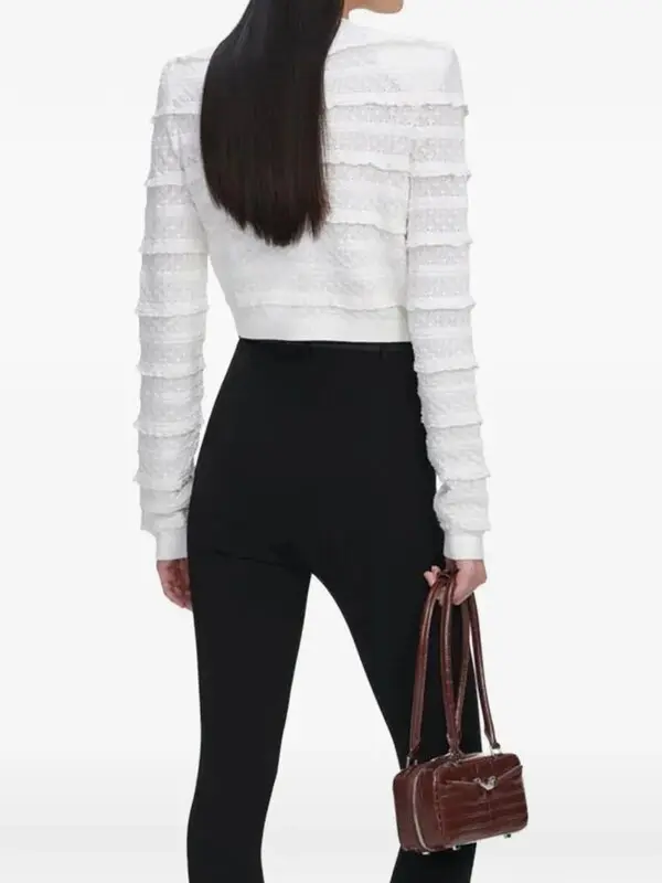 SELF-PORTRAIT Pointelle Diamante Cardigan - Multicolor