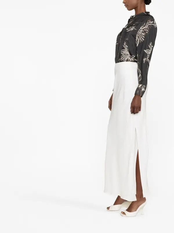 Brunello Cucinelli Silk Blend Long Skirt - Multicolor