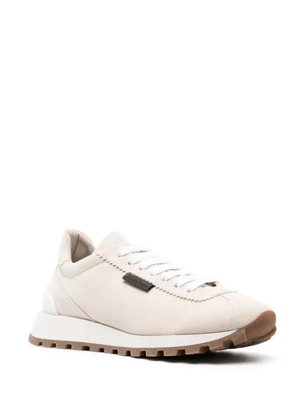 Brunello Cucinelli Paneled Suede Lace-up Sneakers - Multicolor