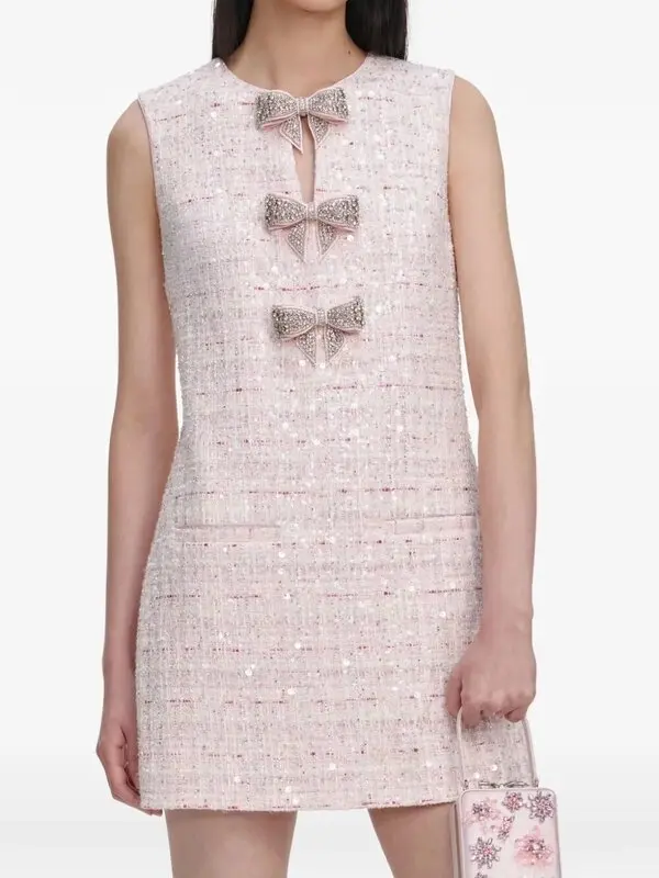 SELF-PORTRAIT Sequin Boucle Bow Mini Dress