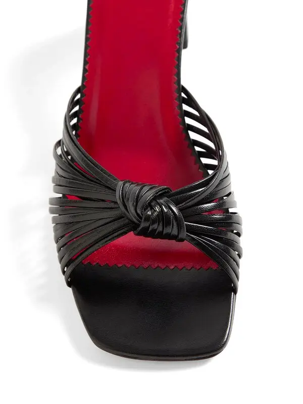 Valentino Garavani Leather Knot Detail Heeled Slides