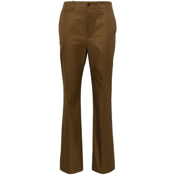 Saint Laurent Cotton Twill Tailored Trousers - Brown