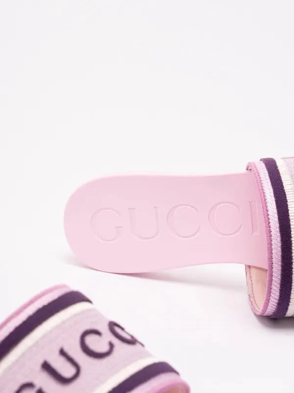 Gucci Slides With Logo Detail - Multicolor