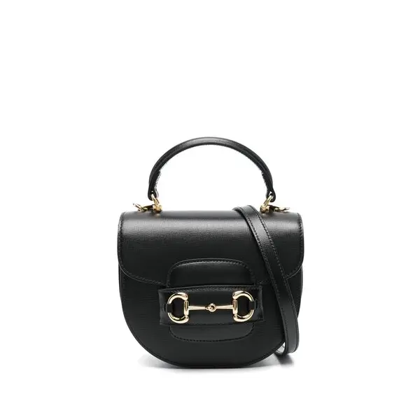 Gucci Horsebit Detail Shoulder Bag - Black